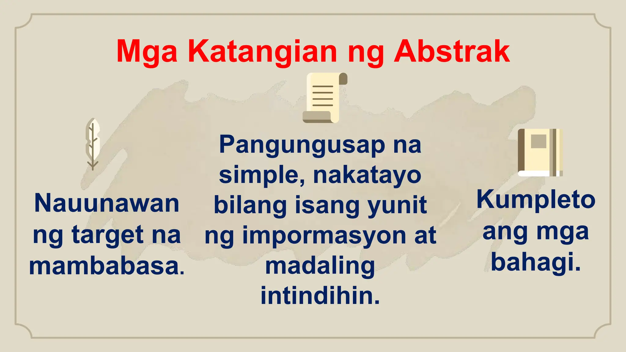 PAGSULAT NG ABSTRAK(Mga Hakbang, katangian at elemento ) | PPTX