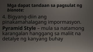 Pagsulat ng Abstrak at Bionote (Kahulugan at Kahalagahan) | PPTX