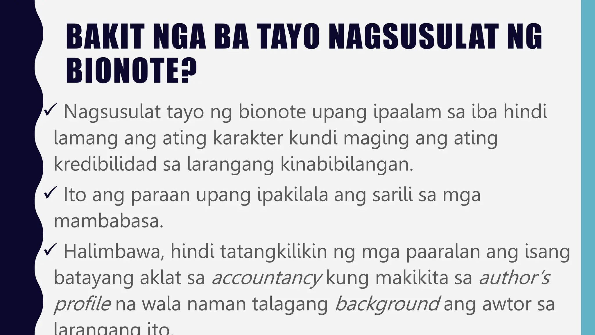 Pagsulat ng Abstrak at Bionote (Filipino sa Piling Larangan) | PPTX