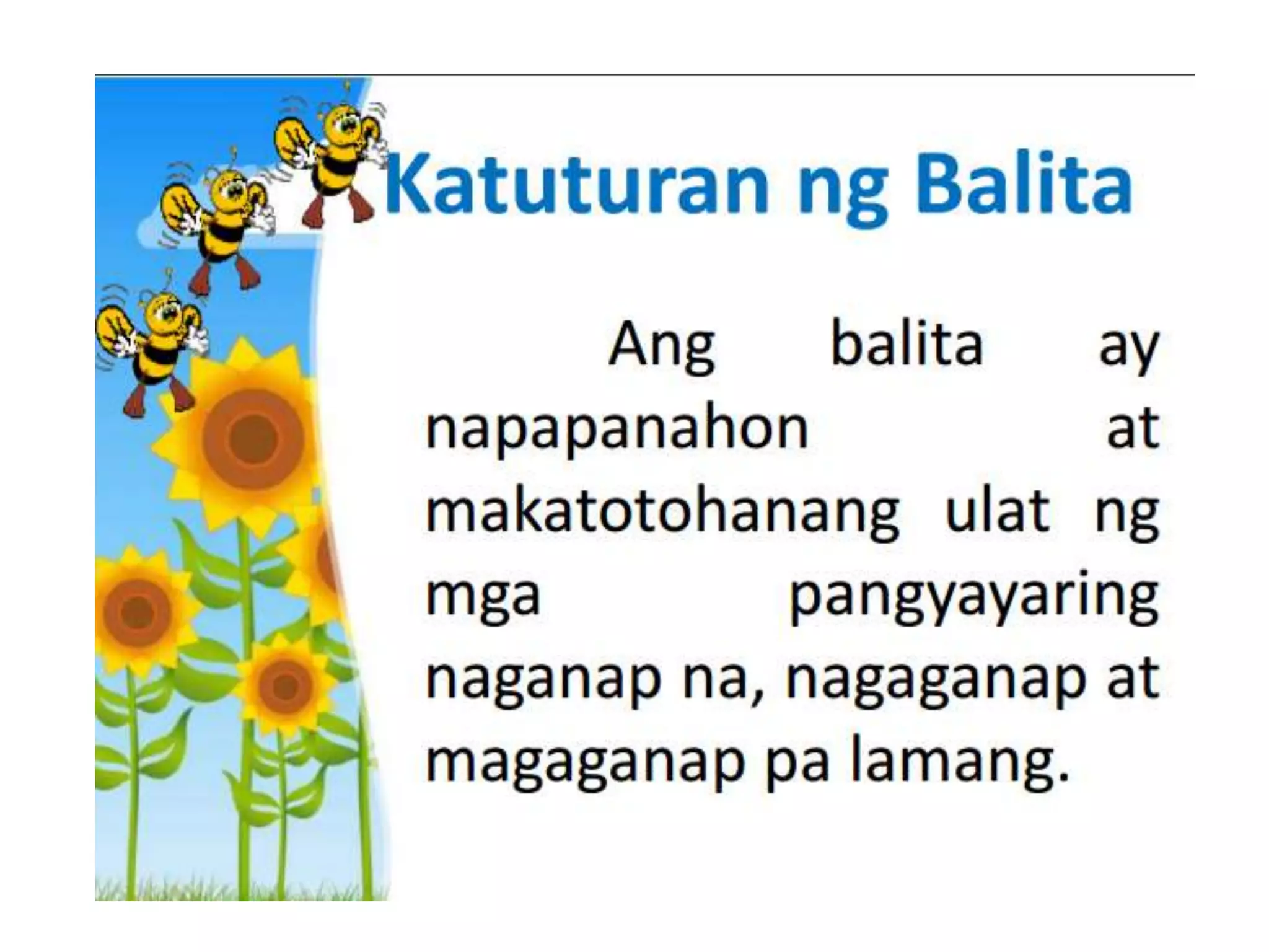 Pagsulat ng Di-Piksyon na Balita | PPT