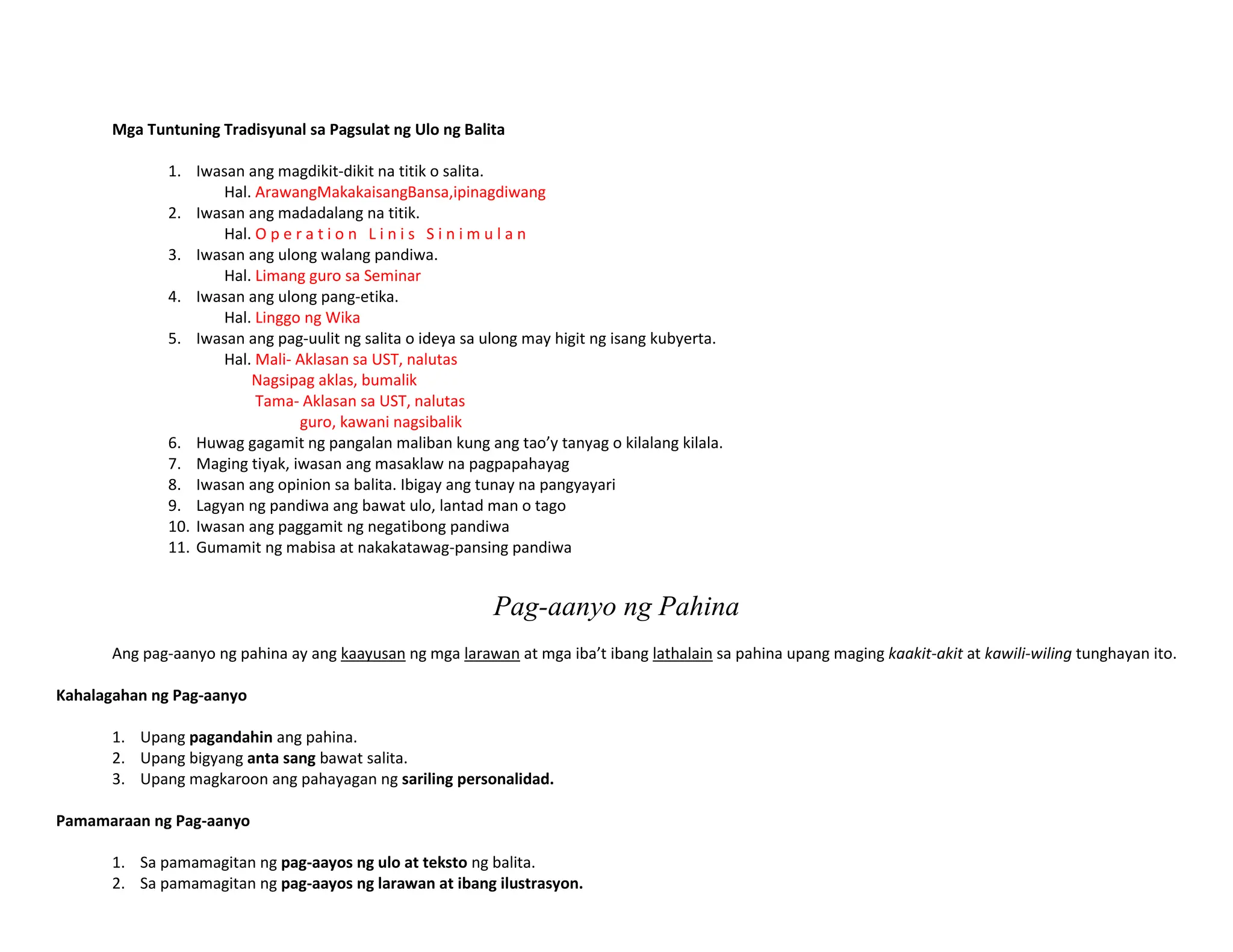Tamang Pagsulat ng Balita Heheheheheheheheh | DOCX