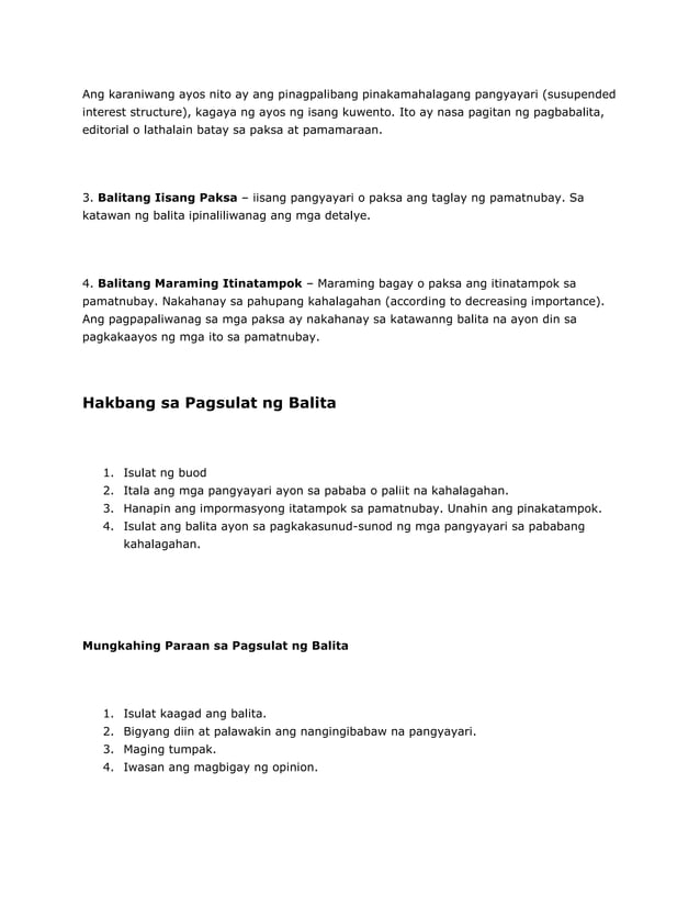 Pagsulat ng balita at pamamahayag | PDF