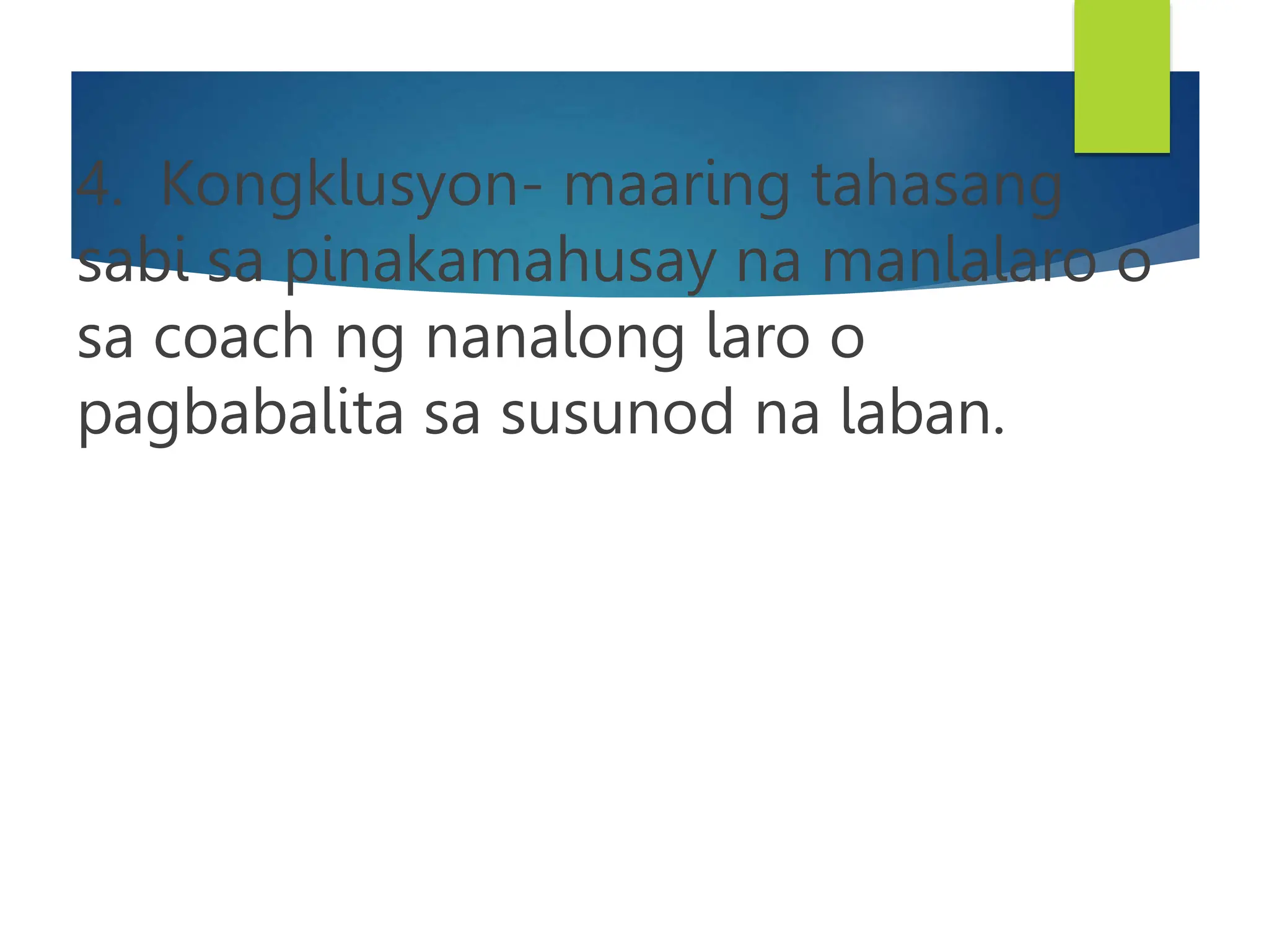 Pagsulat ng balitang Isports para sa mga batang manunulat.ppt Pagsulat ng balitang Isports para sa mga batang manunulat.ppt