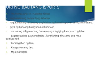 Pagsulat ng balitang Isports para sa mga batang manunulat.ppt