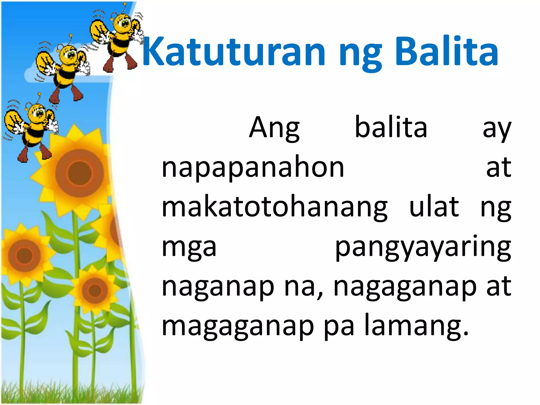 Pagsulat ng balita ppt | PPTX