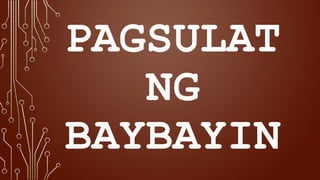 Pagsulat ng Baybayin Bilang Sinaunang Sistemang Pagsusulat ng mga ...