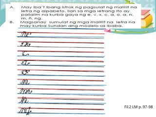 Cursive Writing Pagsulat ng kabit kabit at worksyap