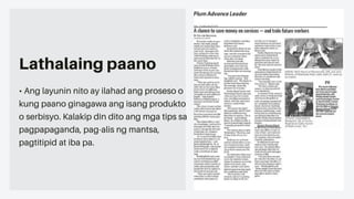 Pagsulat ng Lathalain-feature writting ( lathain | PPTX