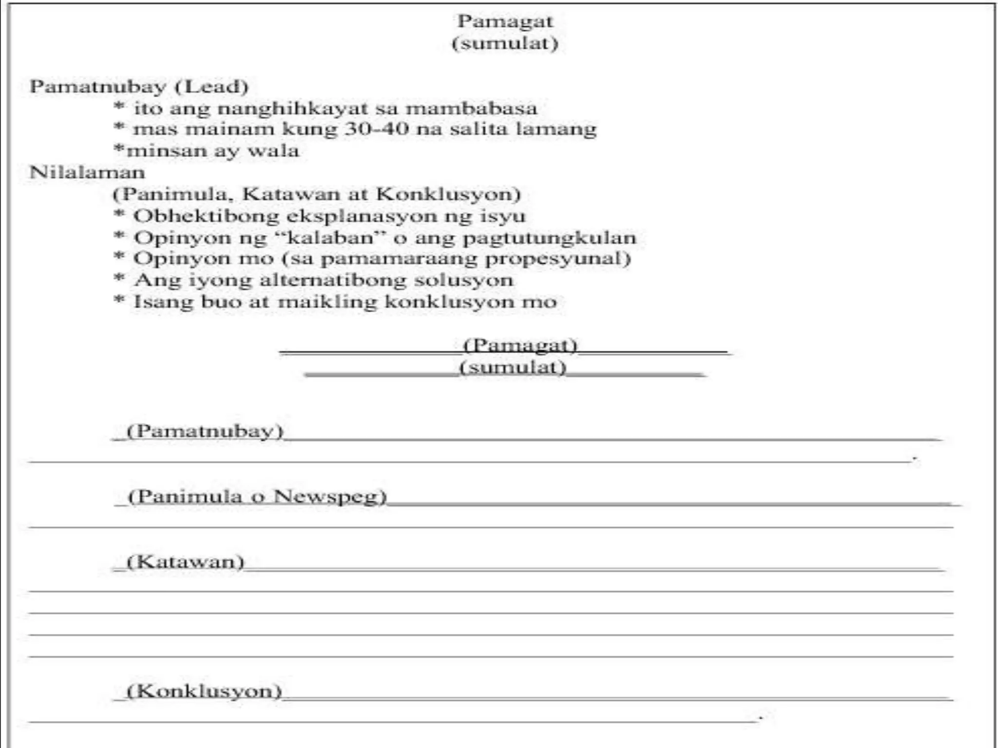 Pagsulat ng Pangulong-tudling (Editorial) | PPTX
