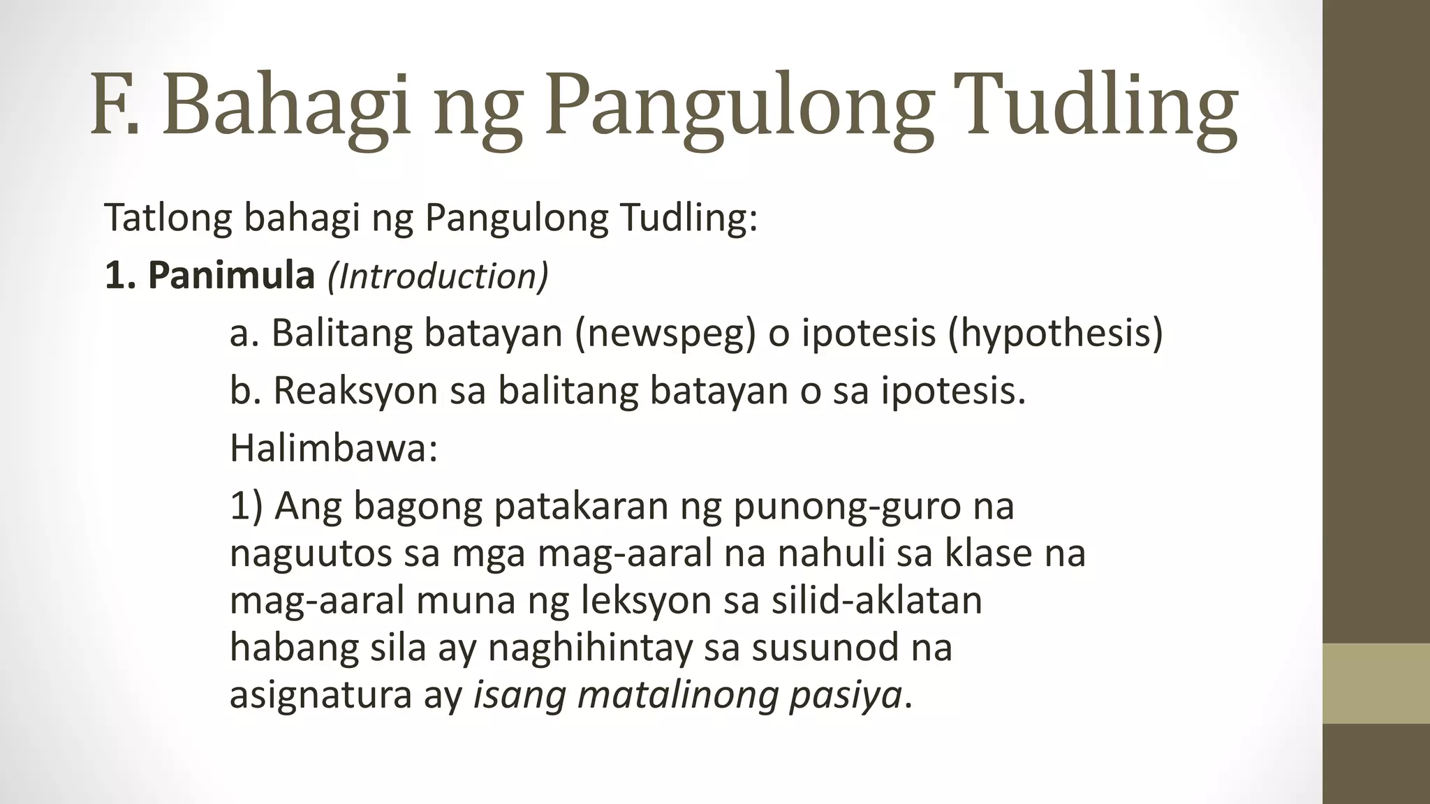 Pagsulat ng Pangulong Tudling o Editoryal | PPTX