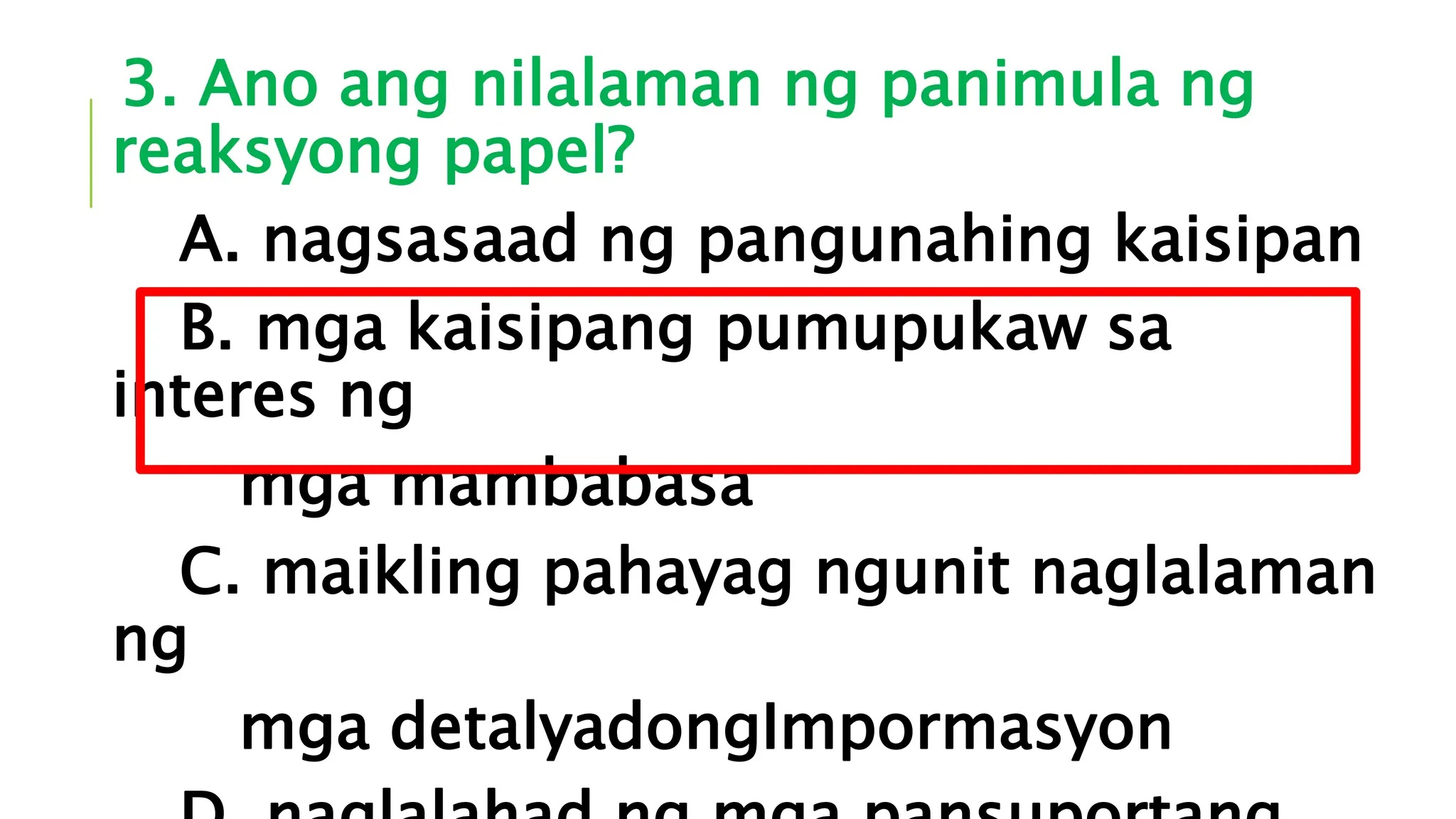 PAGSULAT NG REAKSYONG PAPEL (paano nga ba ang pagsulat ng reaksyng ...