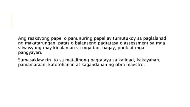 PAGSULAT NG REAKSYONG PAPEL (paano nga ba ang pagsulat ng reaksyng ...