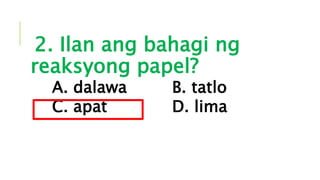 PAGSULAT NG REAKSYONG PAPEL (paano nga ba ang pagsulat ng reaksyng ...