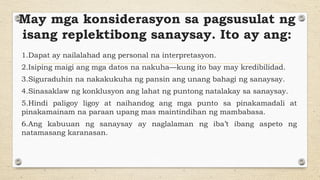 Ang Pagsulat ng Replektibong Sanaysay.pptx
