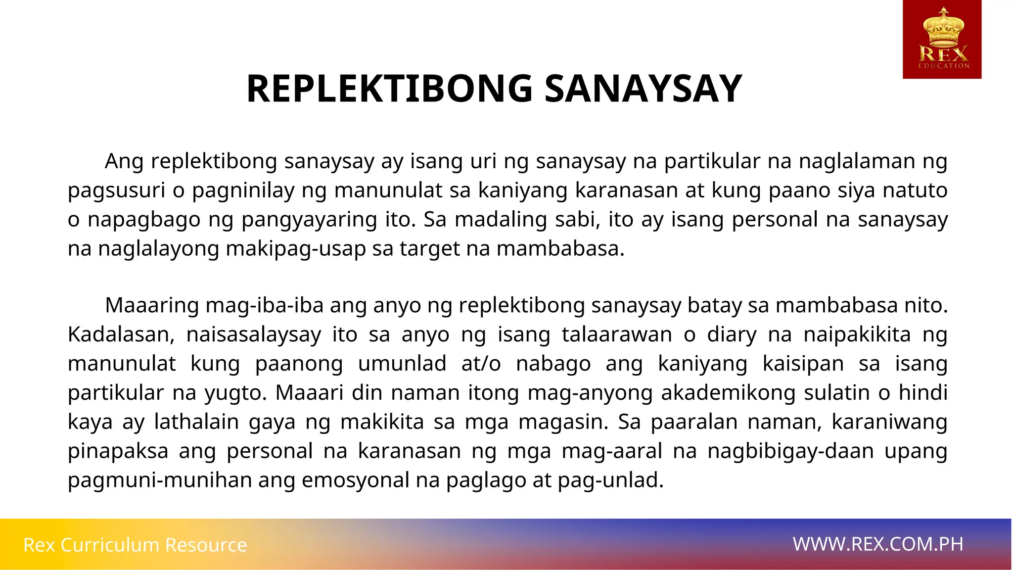 Paraan ng Pagsulat ng Replektibong Sanaysay.ppt