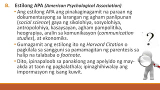 Pagsulat ng Saliksik | PPTX