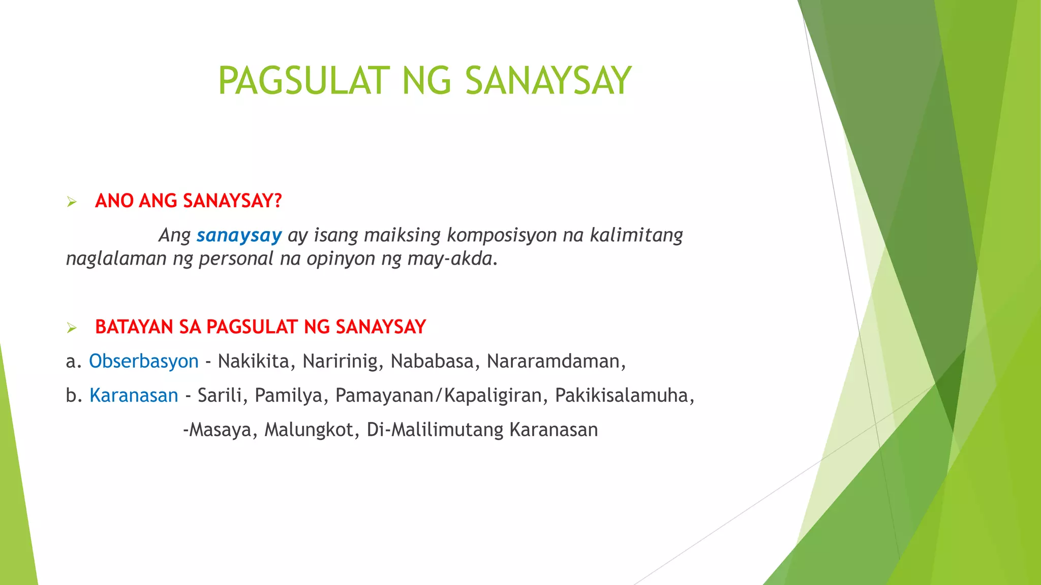 Pagsulat ng sanaysay | PPTX