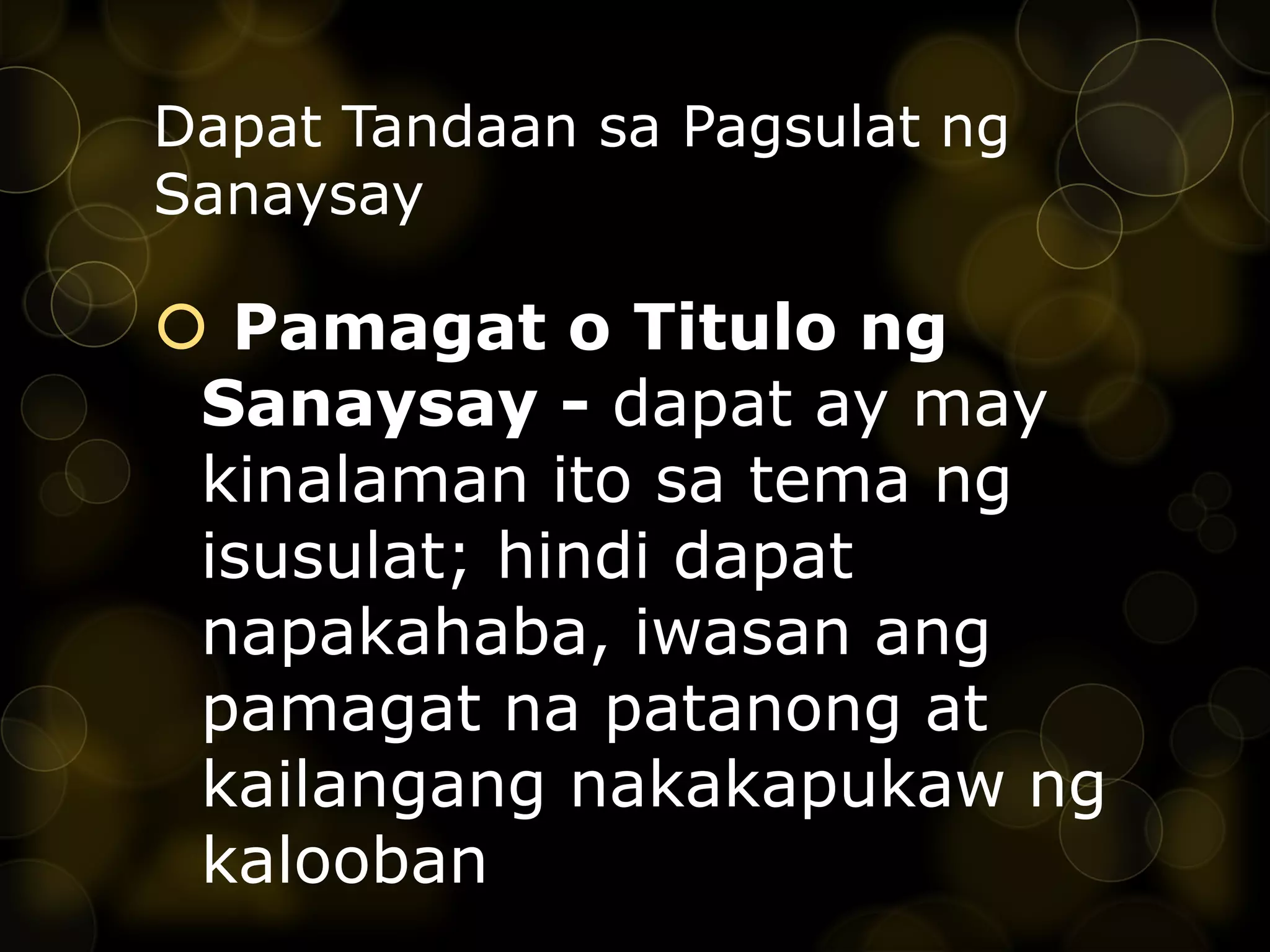 Pagsulat ng sanaysay | PDF