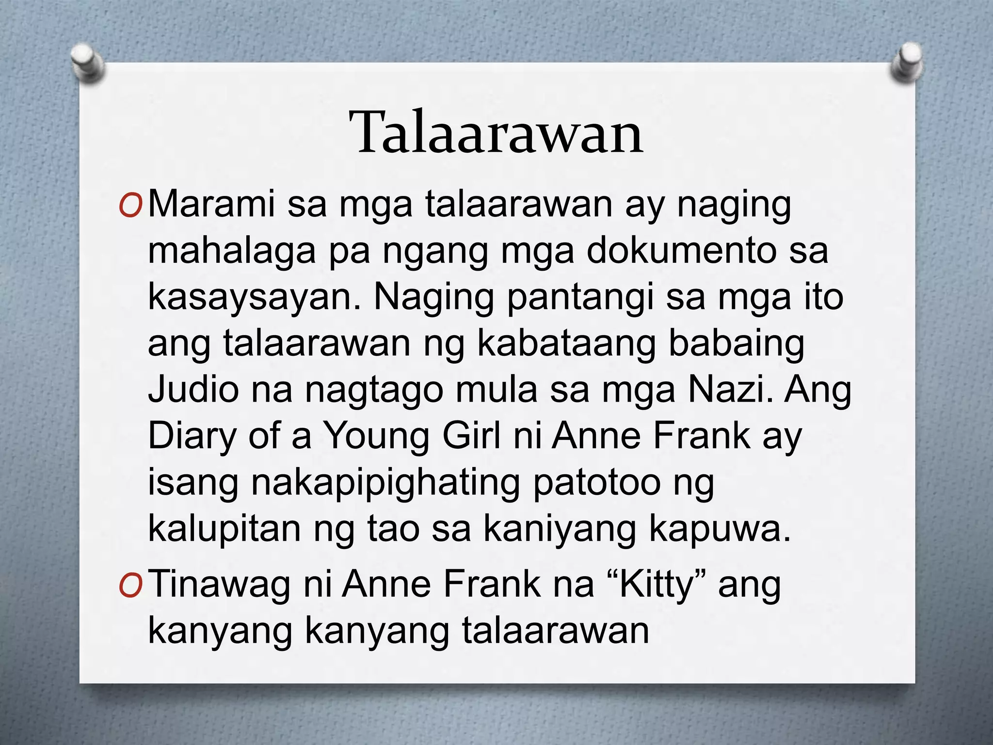 Malikhaing Di Piksyon na Pagsulat ng Talaarawan | PPTX