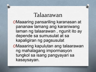 Malikhaing Di Piksyon na Pagsulat ng Talaarawan | PPTX