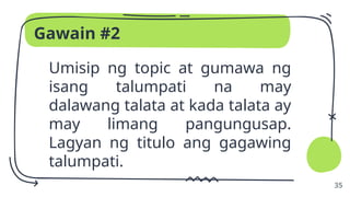 Pagsulat ng Talumpati in Filipino sa Piling Larangan | PPTX