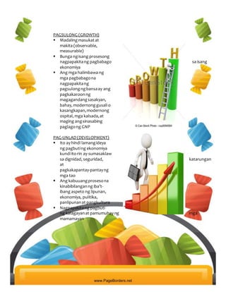 Pagsulong at Pag-unlad | DOCX