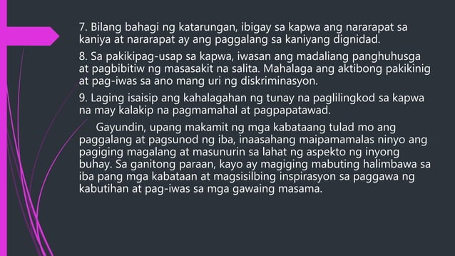Pagsunod at paggalang sa mga magulang, nakatatanda | PPTX