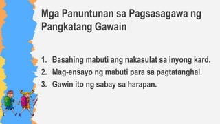 Pagsunod sa Panuto | PPTX