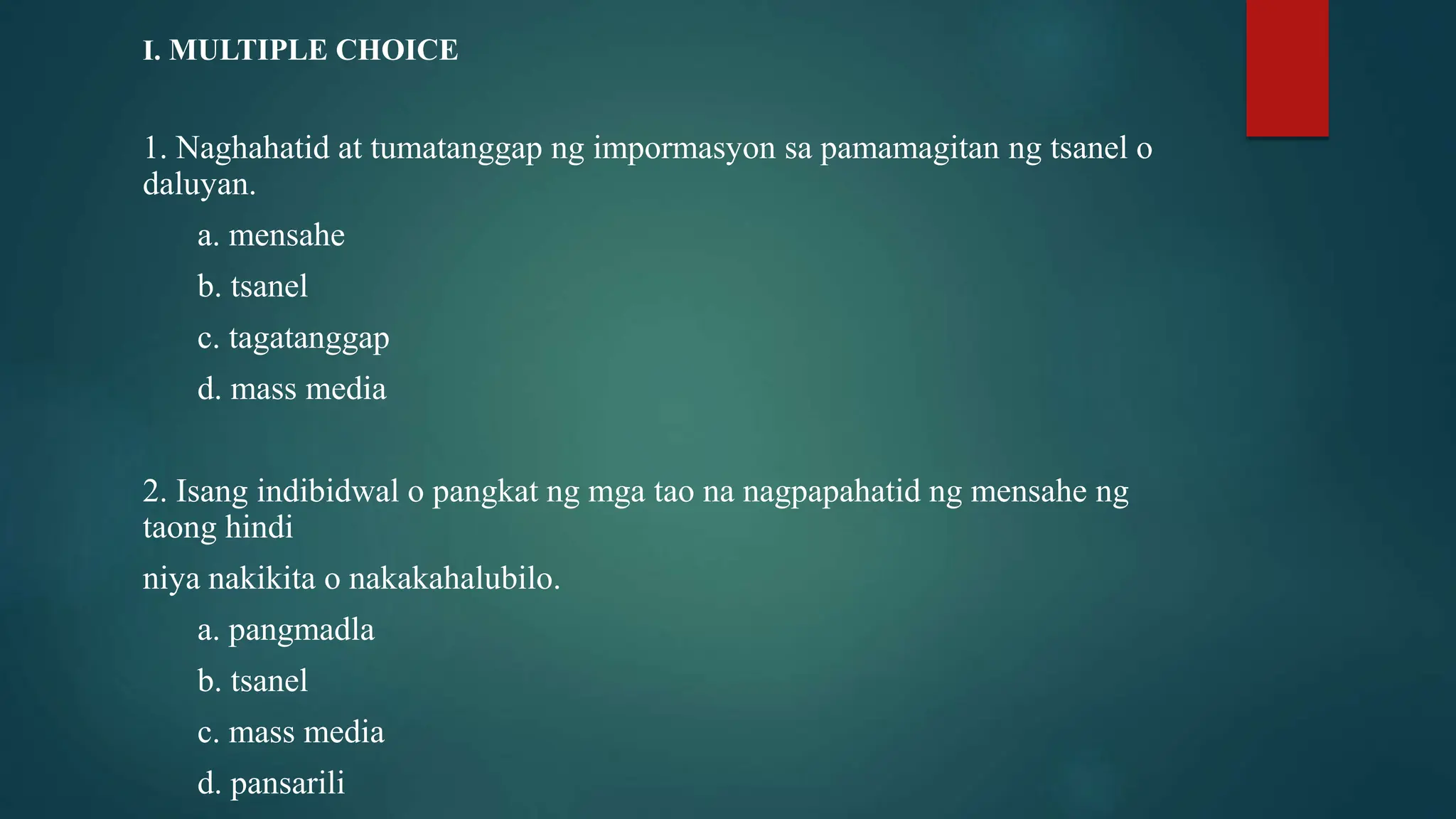 PAGSUSULIT Sa Filipino 2 Unang baitang sa kolehiyo | PPTX