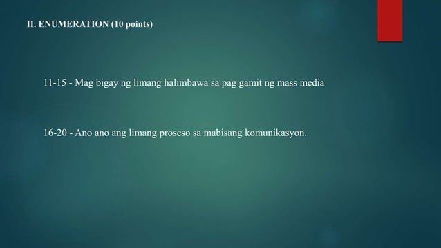 PAGSUSULIT Sa Filipino 2 Unang baitang sa kolehiyo | PPT PAGSUSULIT Sa Filipino 2 Unang baitang sa kolehiyo | PPT