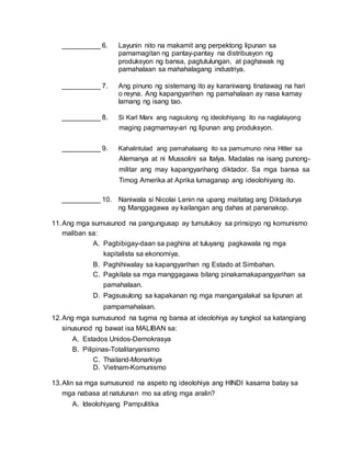 Ideolohiya Pagsusulit AP7 | DOCX