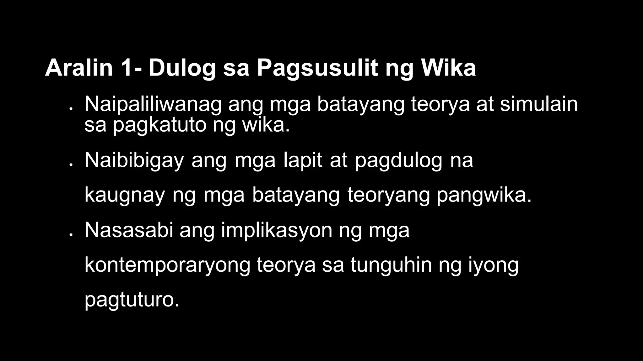 Mga talaan ng mga paksa para sa pagsusulit wika | PPT