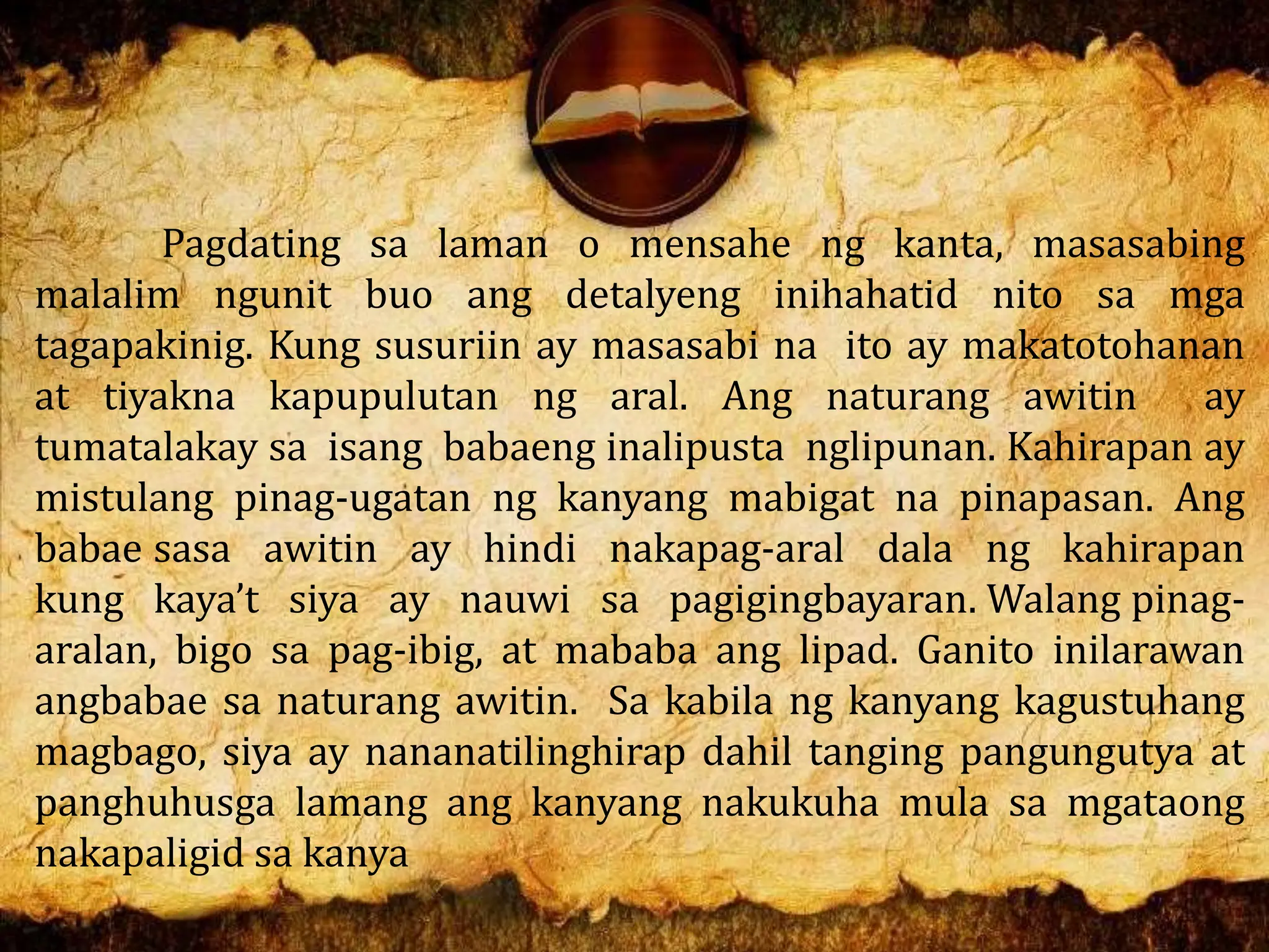 Pagsusuri-sa-awit-Presentasyon.pptx Mga teorya sa panitikan | PPTX