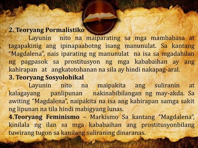 Pagsusuri-sa-awit-Presentasyon.pptx Mga teorya sa panitikan | PPTX