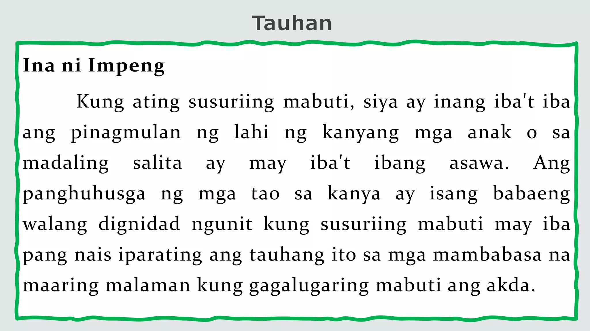 Pagsusuri ng Maikling Kuwento Impeng Negro Talabong Danica V. | PPTX