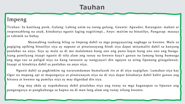Pagsusuri ng Maikling Kuwento Impeng Negro Talabong Danica V. | PPTX