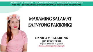 Pagsusuri ng Sanaysay Ang Liwanag at Dilim Talabong Danica V. | PPTX