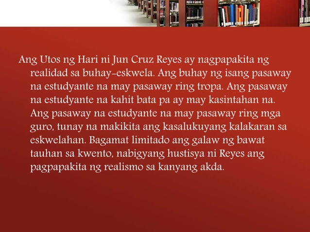 Pagsusuri sa akdang utos ng hari ni Jun Cruz Reyes | PPTX