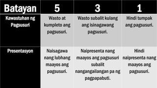 Grade 7 Matatag Pagsusuri sa Awiting Bayan | PPTX