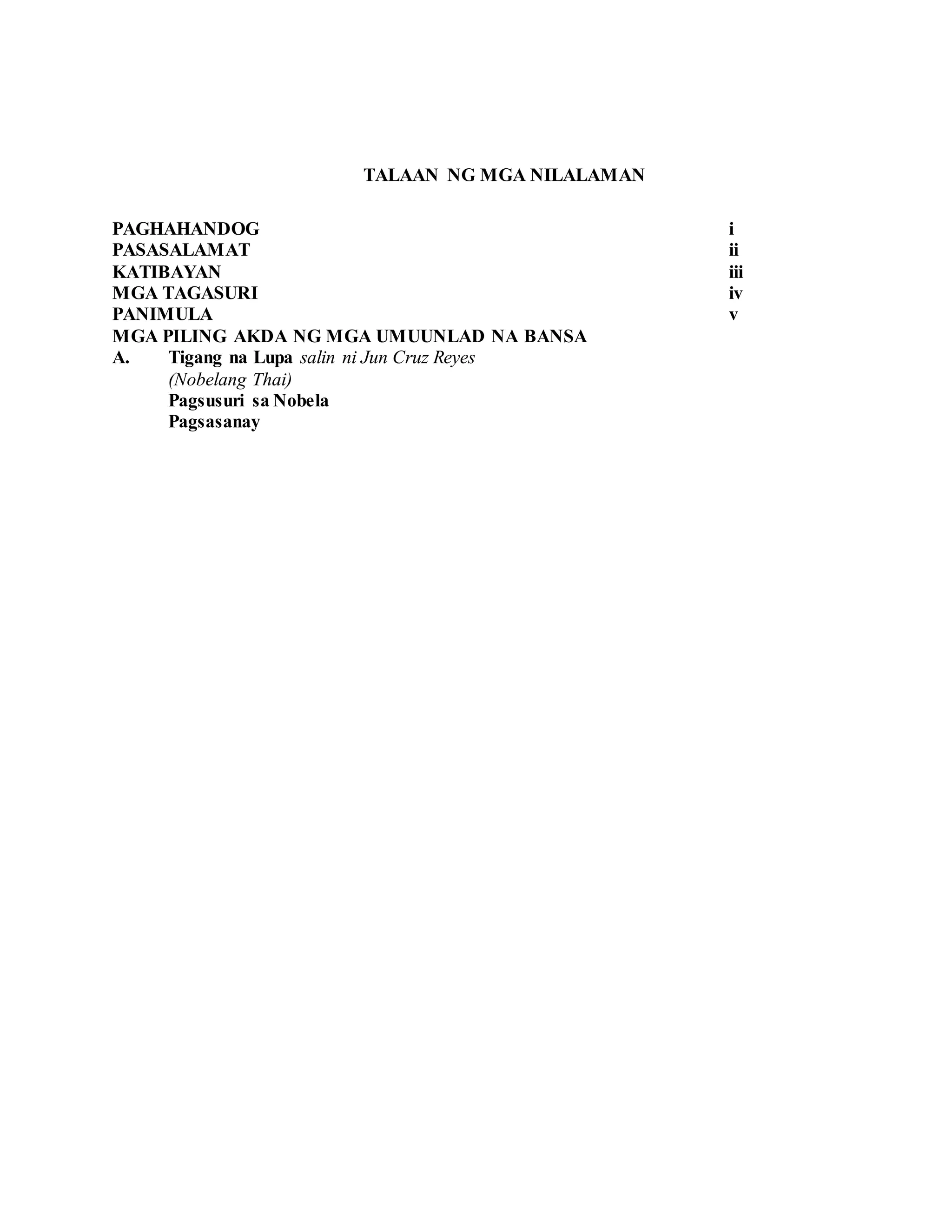 Pagsusuri sa panitikan | DOCX