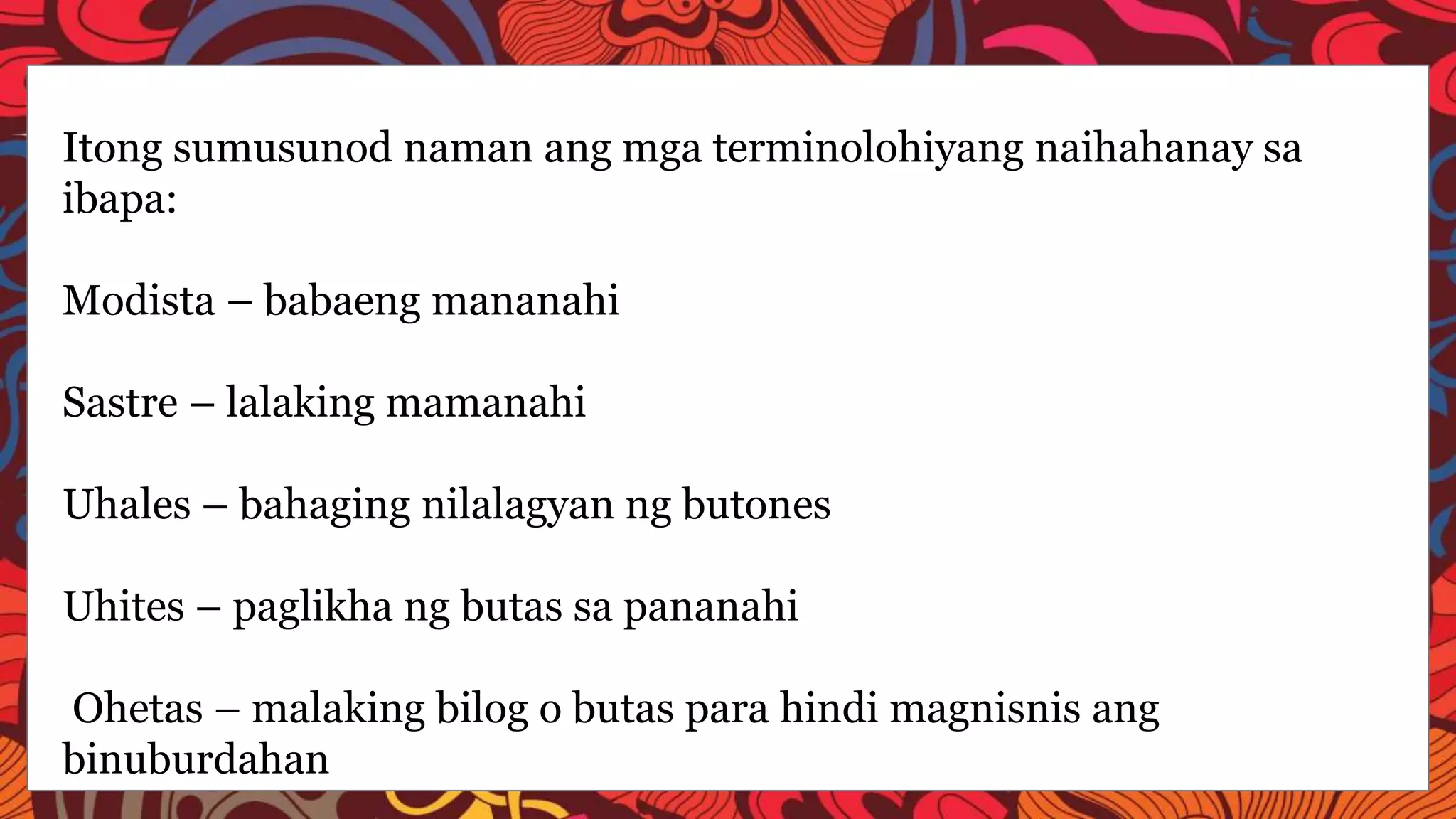 Pagsusuri sa Rehistro ng Wika ng mga Mananahi.pptx