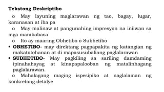 Pagtalakay sa katangian ng teksto.pptx