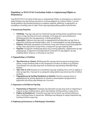 Pagtalakay sa MATATAG Curriculum Guide sa Asignaturang Filipino sa Elementarya.docx