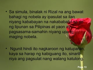 Pagtalakay sa mga akda ni rizal by RPC | PPT