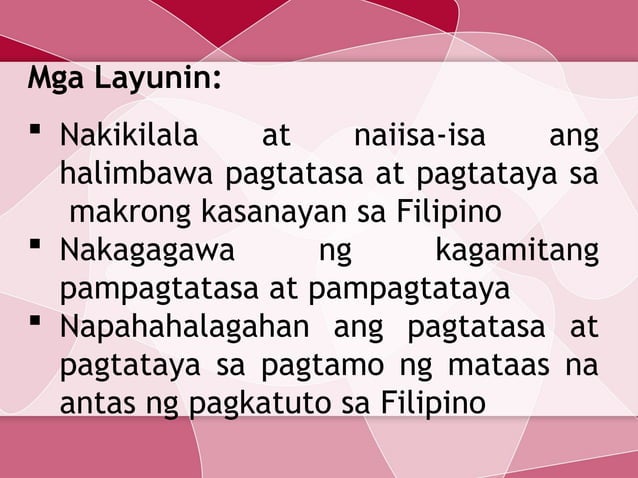 PAGTATASA AT PAGTATAYA SA FILIPINO 5.pptx
