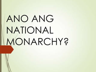 Pagtatatag ng national monarchy - reports - quarter 2 - 3rd year | PPTX
