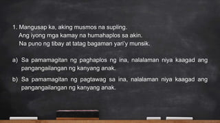 Pagtataya - Elemento ng Tula at Hele ng Ina sa Kanyang Panganay | PPTX
