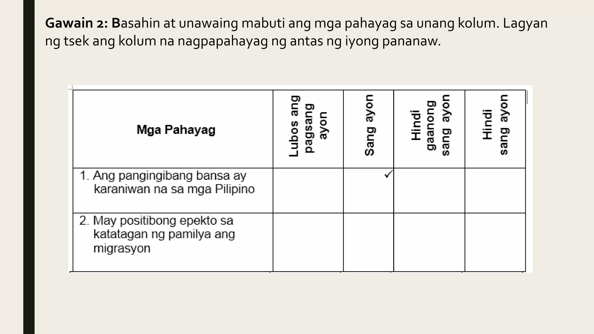 Pagtukoy at pagtugon sa epekto ng migrasyon | PPTX