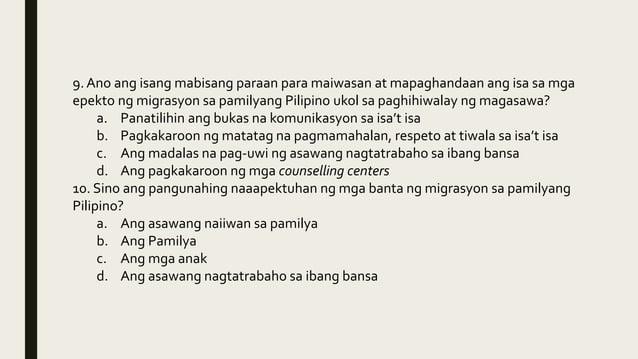 Pagtukoy at pagtugon sa epekto ng migrasyon | PPTX