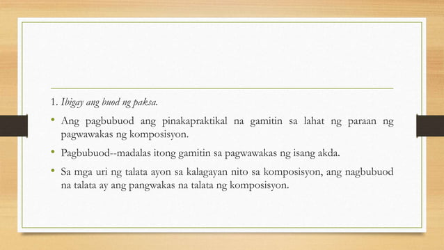 Pagwawakas ng komposisyon | PPTX